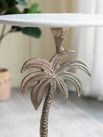 MARBLE PALM TREE SIDE TABLE - Philbee Interiors