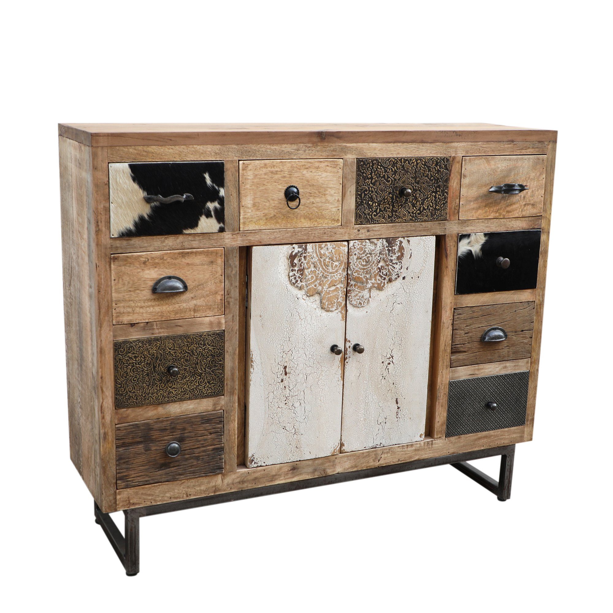 COWHIDE PATCHWORK CHEST OF DRAWERS - Philbee Interiors